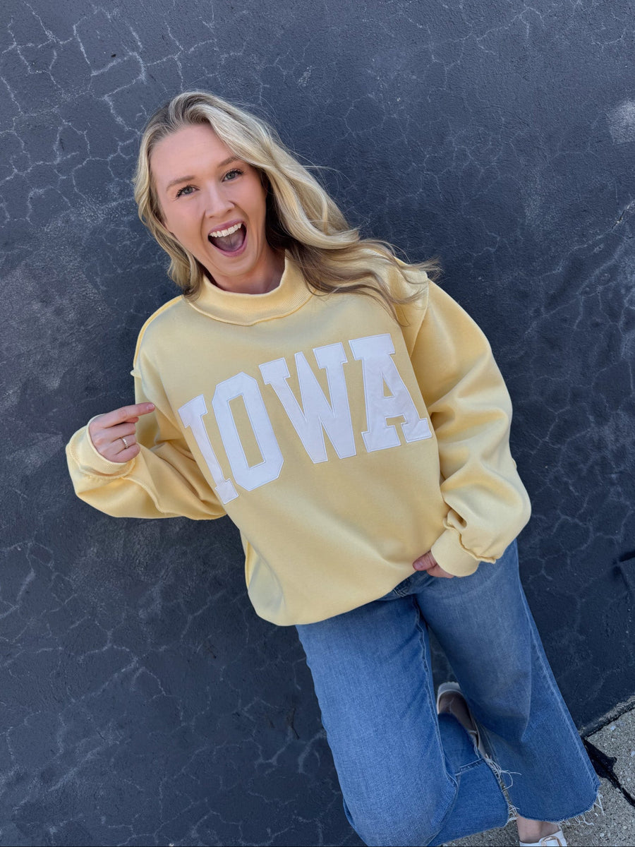 Iowa Embroidered Mock Neck Pullover – Katsch Boutique