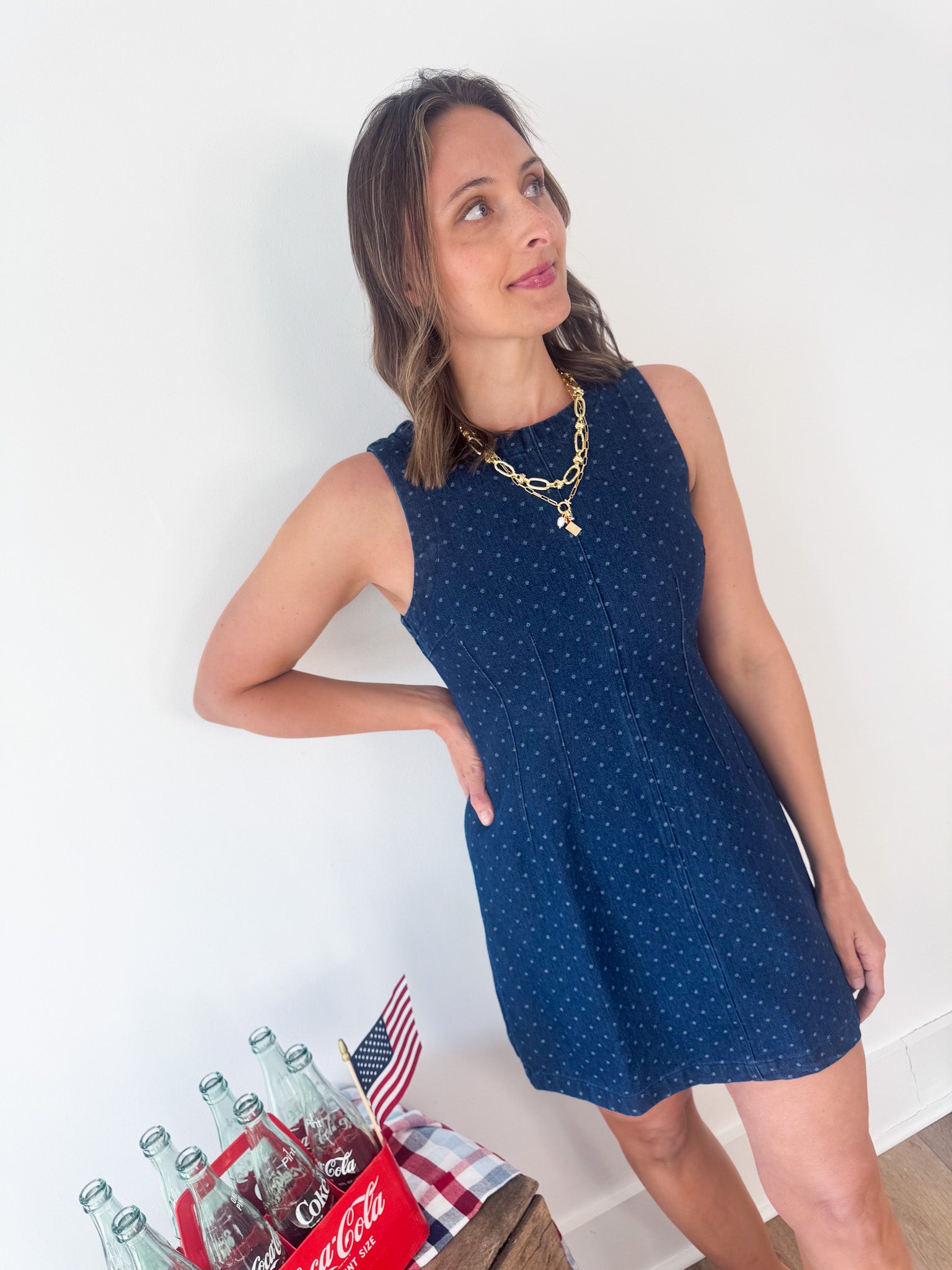 Izzy Sleeveless Dot Dress – Katsch Boutique