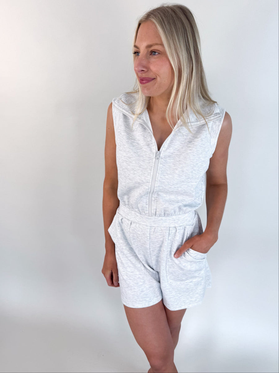 Rachel Modal Romper Grey – Katsch Boutique